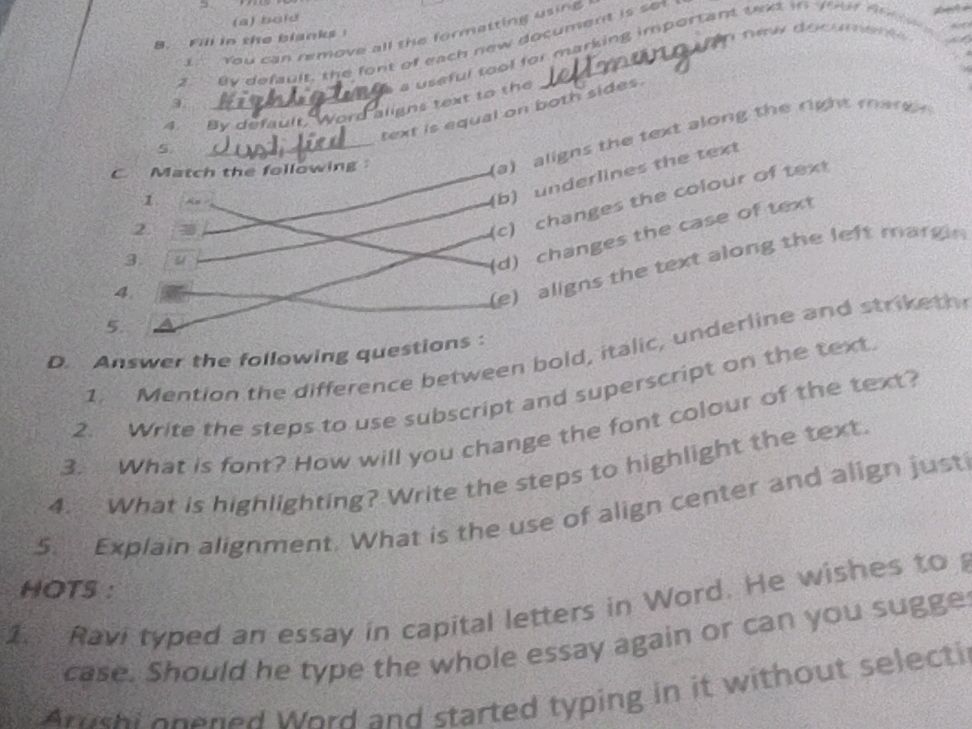 C. Match the following: 1. ____ 2. ____ | StudyX