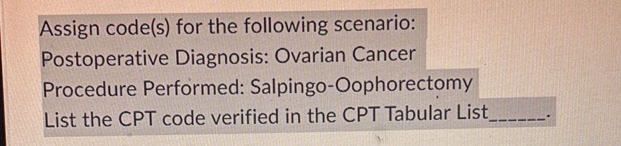 Assign code(s) for the following scenario: | StudyX