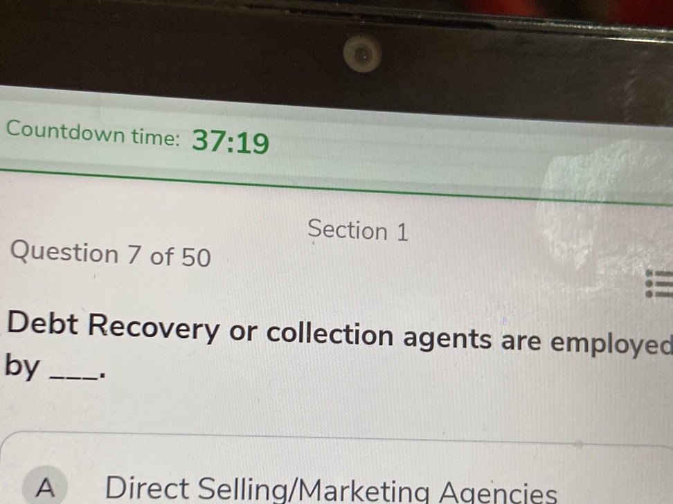 Debt Recovery or collection agents are | StudyX