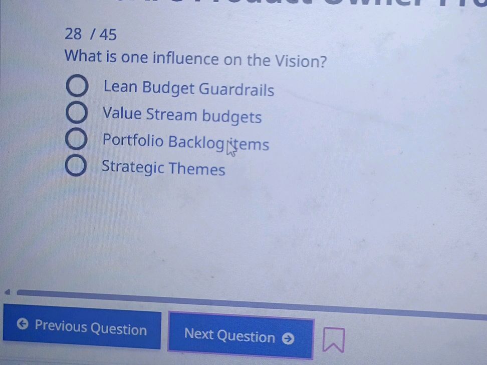 What is one influence on the Vision? Lean | StudyX