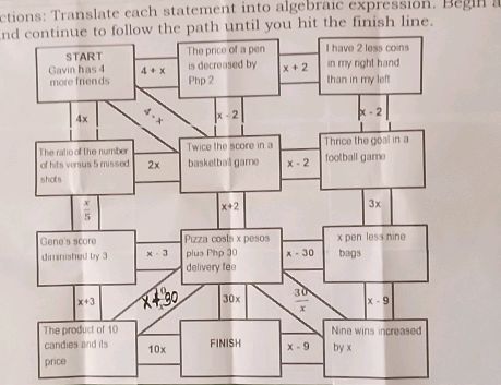 Translate each statement into algebraic | StudyX
