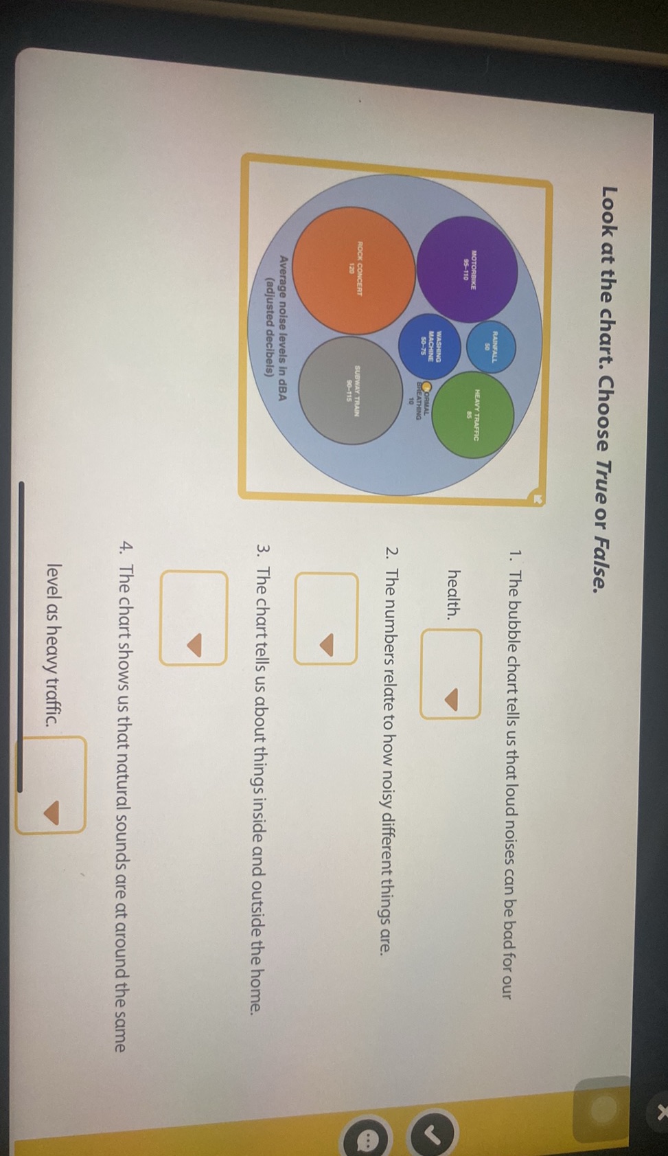Look at the chart. Choose True or False. 1. | StudyX