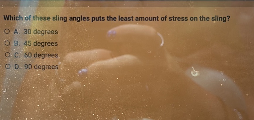 Which of these sling angles puts the least | StudyX