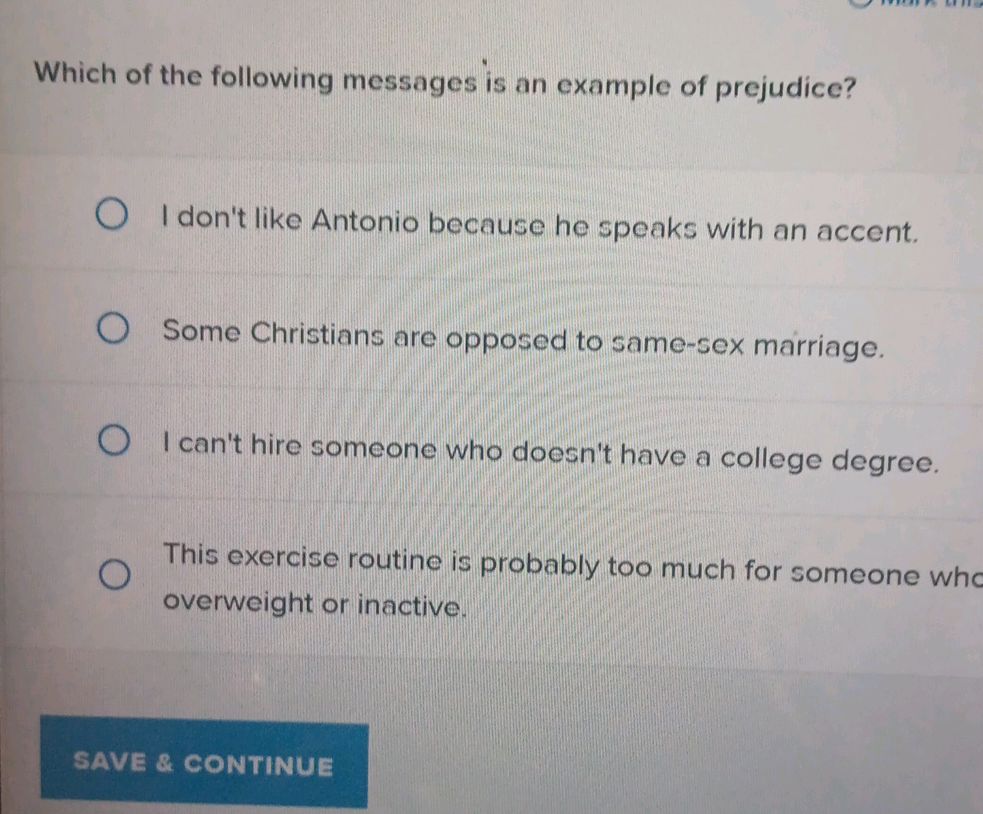 Which of the following messages is an | StudyX