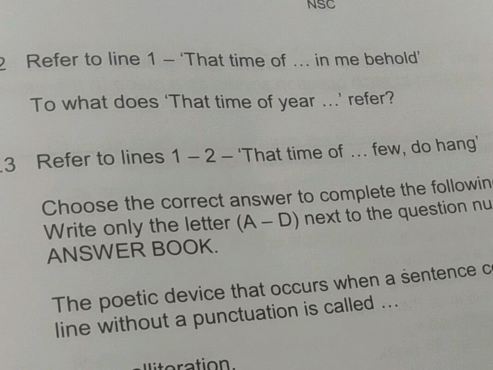 2 Refer to line 1 - 'That time of ... in me | StudyX