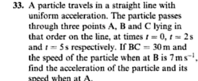 33. A particle travels in a straight line | StudyX