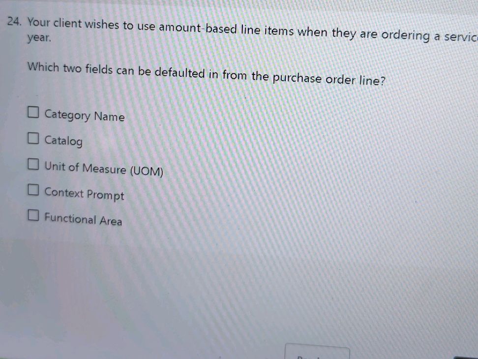 Your client wishes to use amount-based line