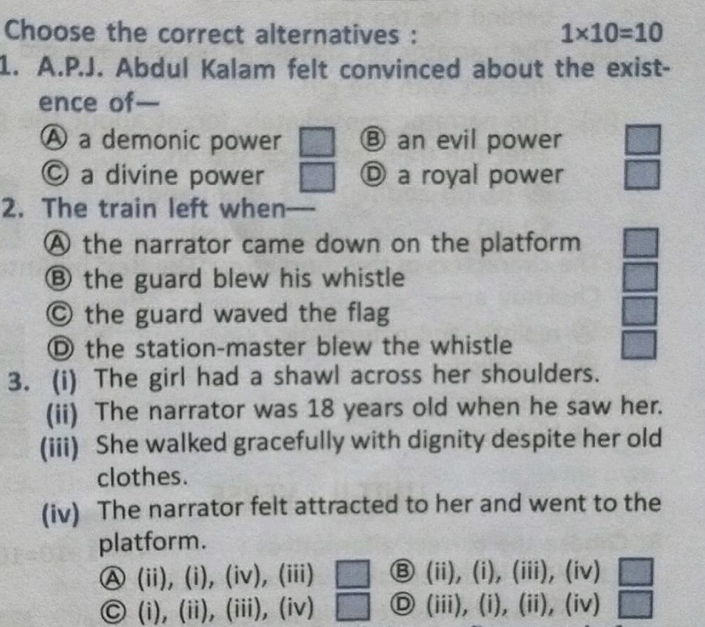 Choose the correct alternatives : 1. A.P.J. | StudyX