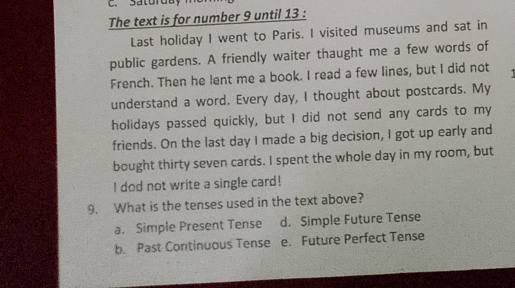 9. What is the tenses used in the text | StudyX