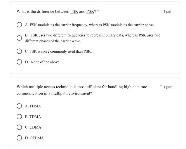 What is the difference between FSK and PSK? | StudyX