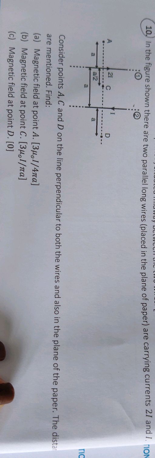 In the figure shown there are two parallel | StudyX