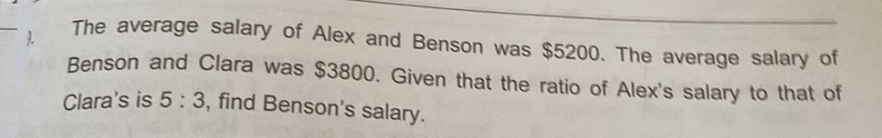 The average salary of Alex and Benson was | StudyX