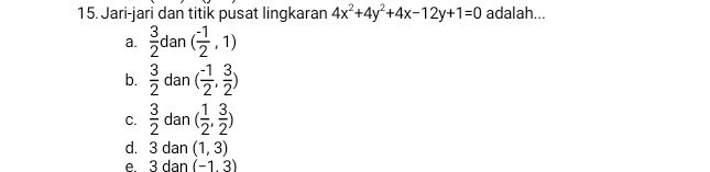 15. Jari-jari dan titik pusat lingkaran | StudyX