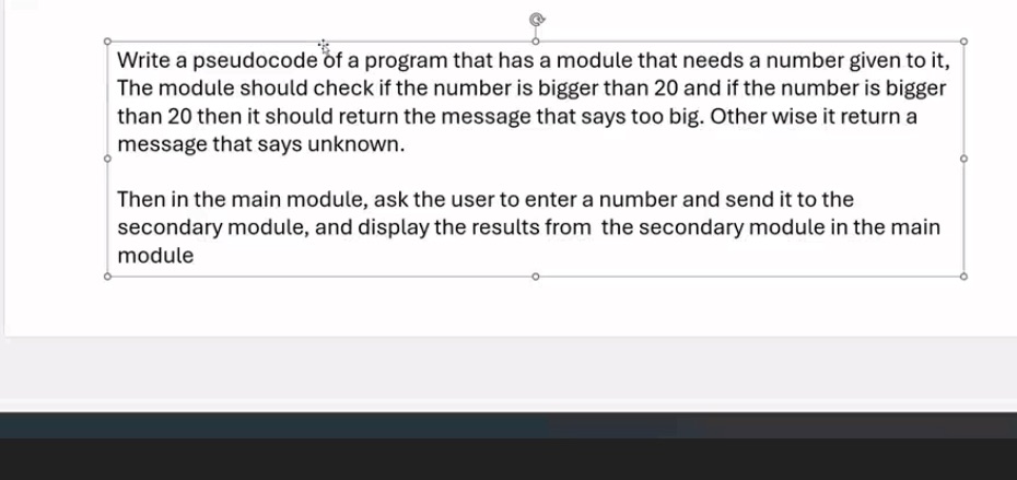 Write a pseudocode of a program that has a | StudyX