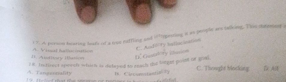 17. A person hearing leafs of a tree | StudyX