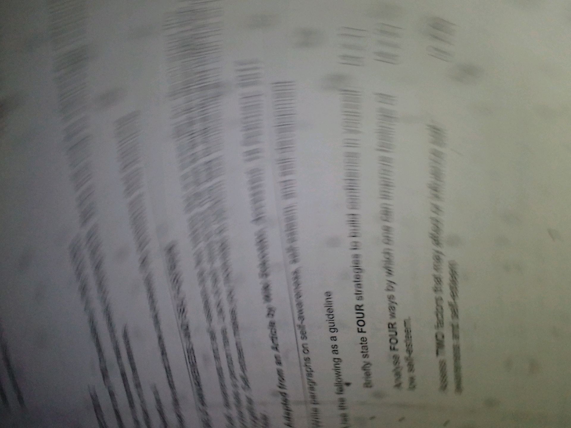 Write paragraphs on self-awareness, | StudyX