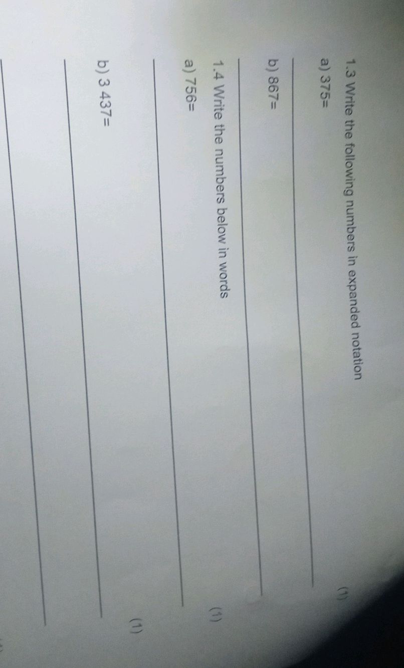 1.3 Write the following numbers in expanded | StudyX