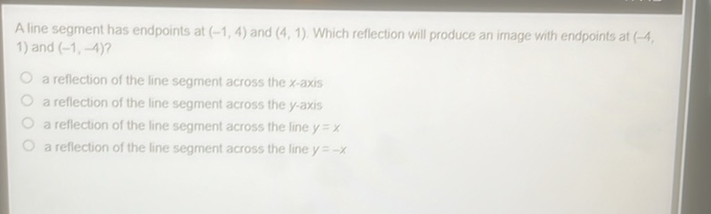 A line segment has endpoints at (-1, 4) and | StudyX