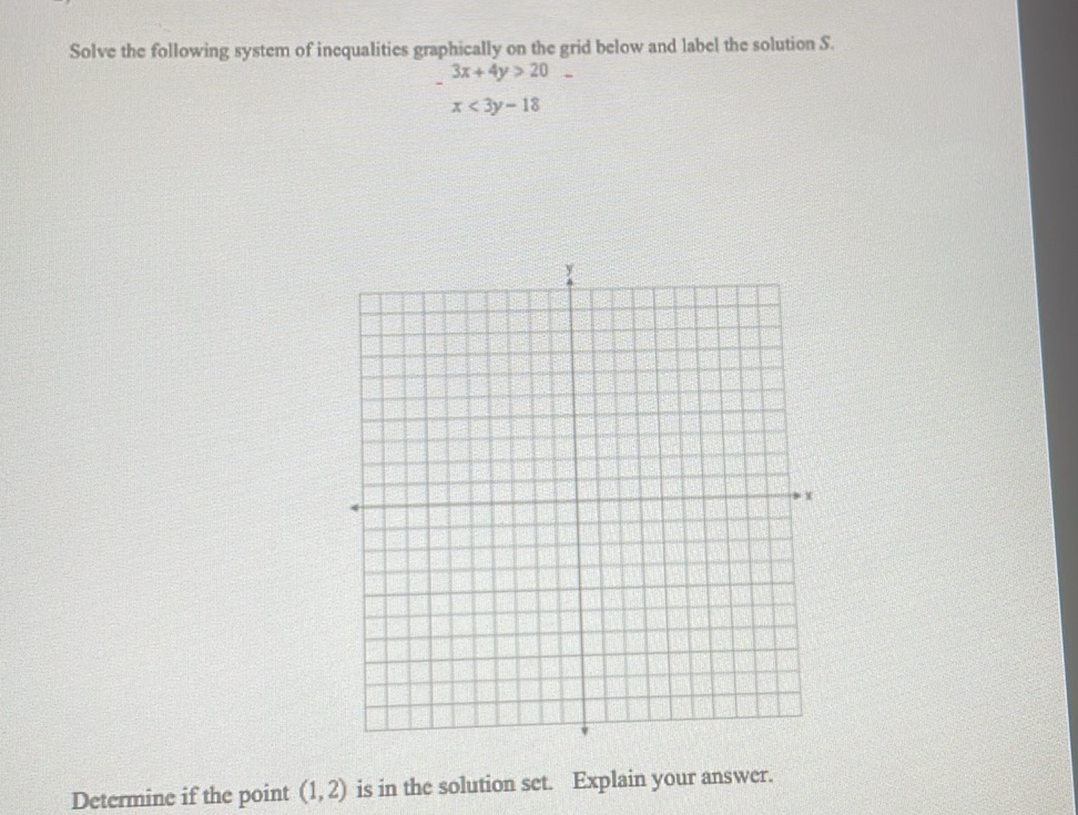 Solve the following system of inequalities | StudyX