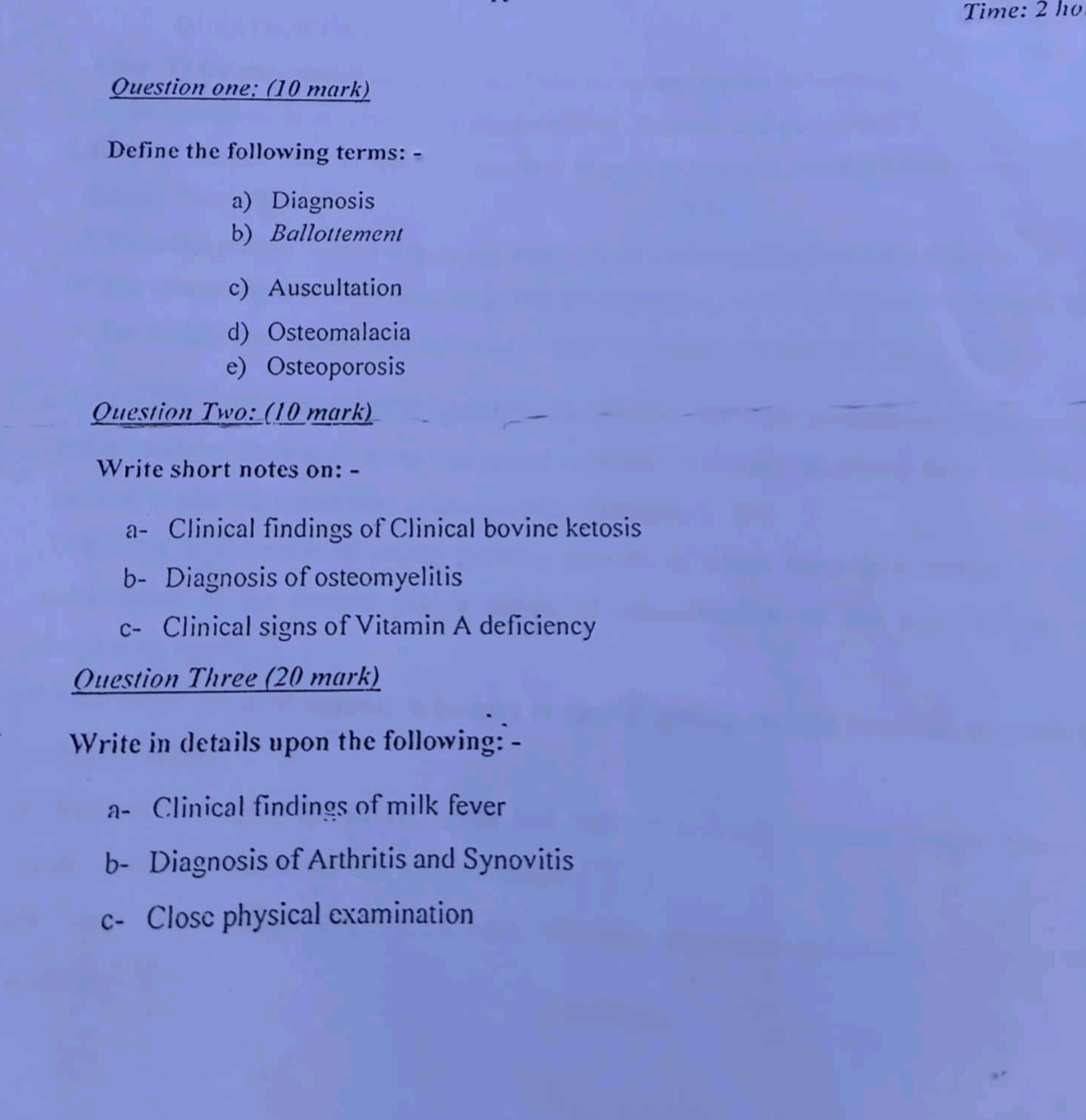 Question one: (10 mark) Define the | StudyX