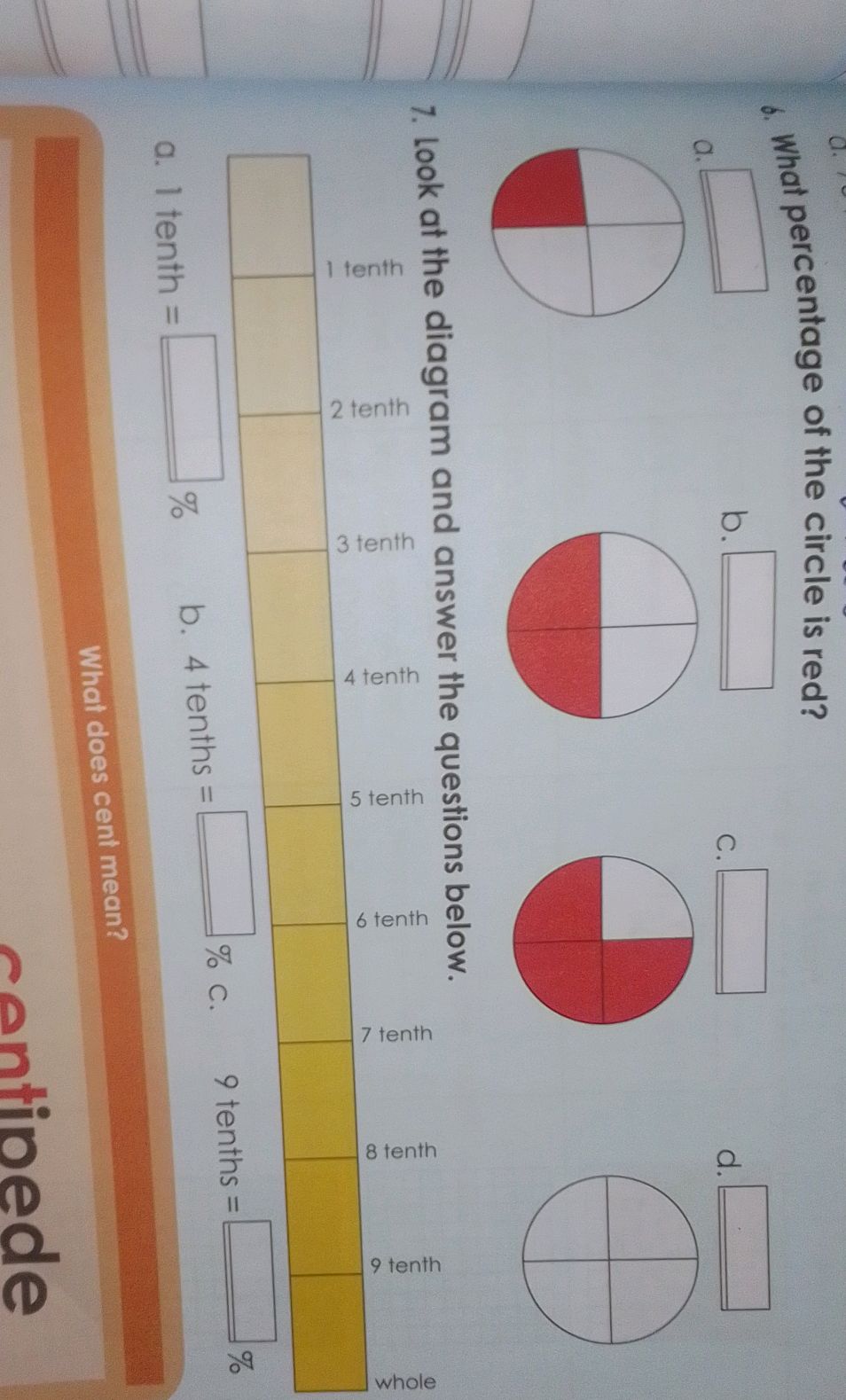 6. What percentage of the circle is red? a. | StudyX