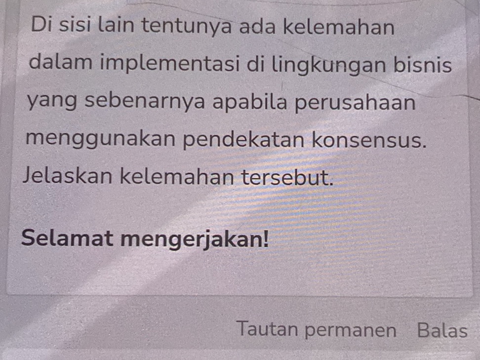 Di sisi lain tentunya ada kelemahan dalam | StudyX
