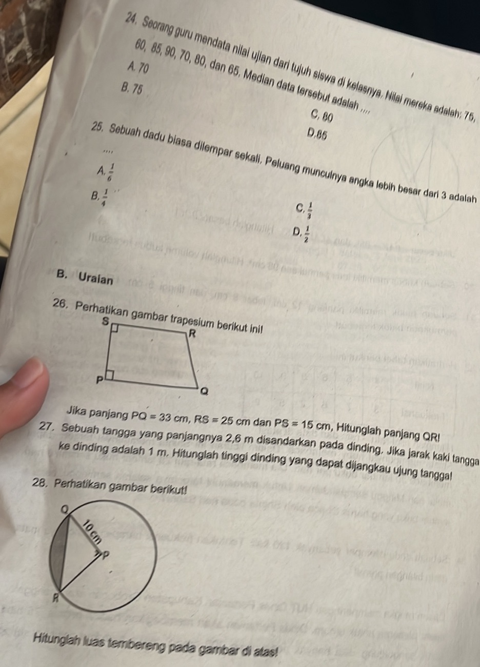 24. Seorang guru mendata nilai ujian dari | StudyX