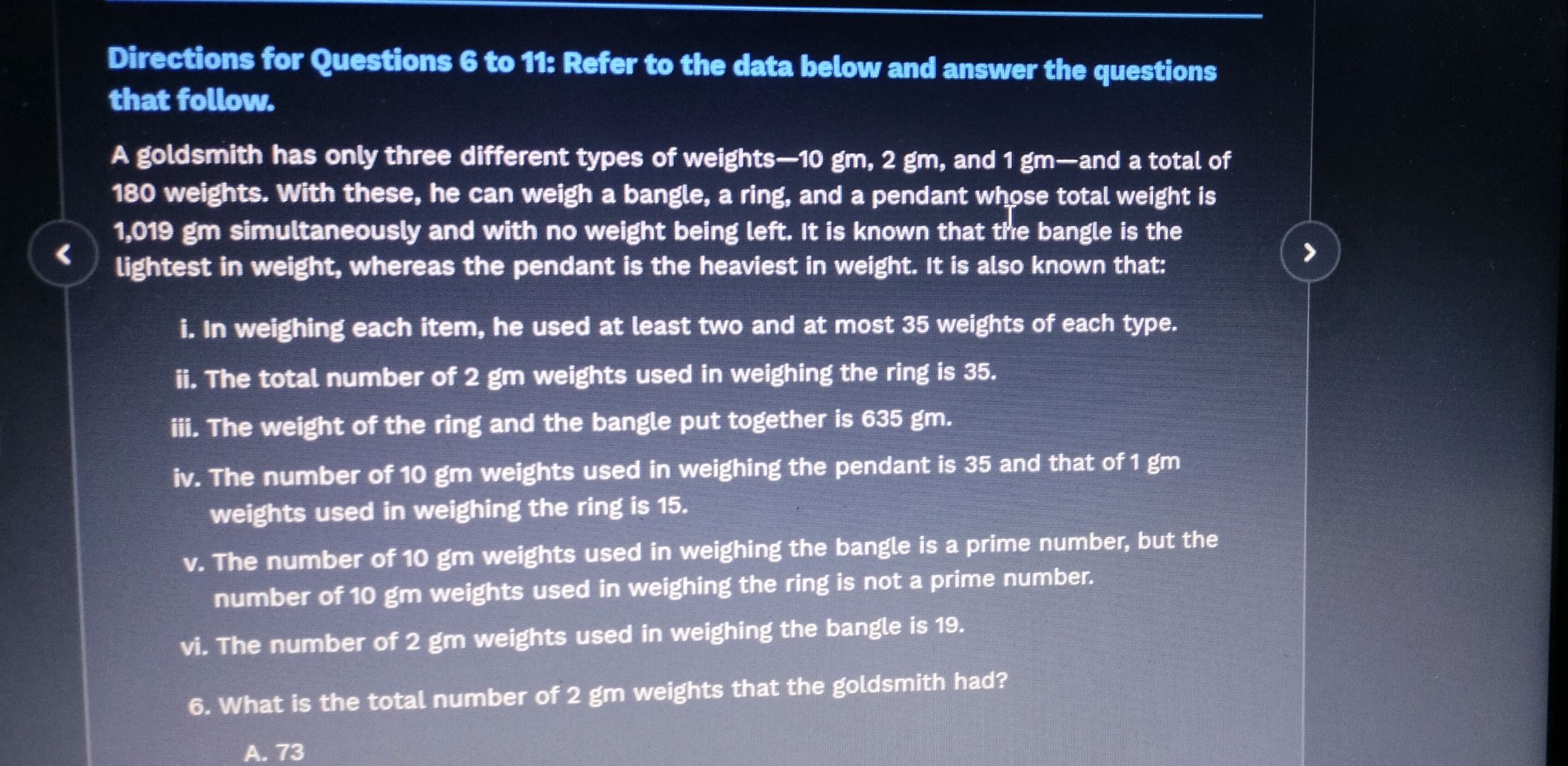 Directions for Questions 6 to 11: Refer to | StudyX