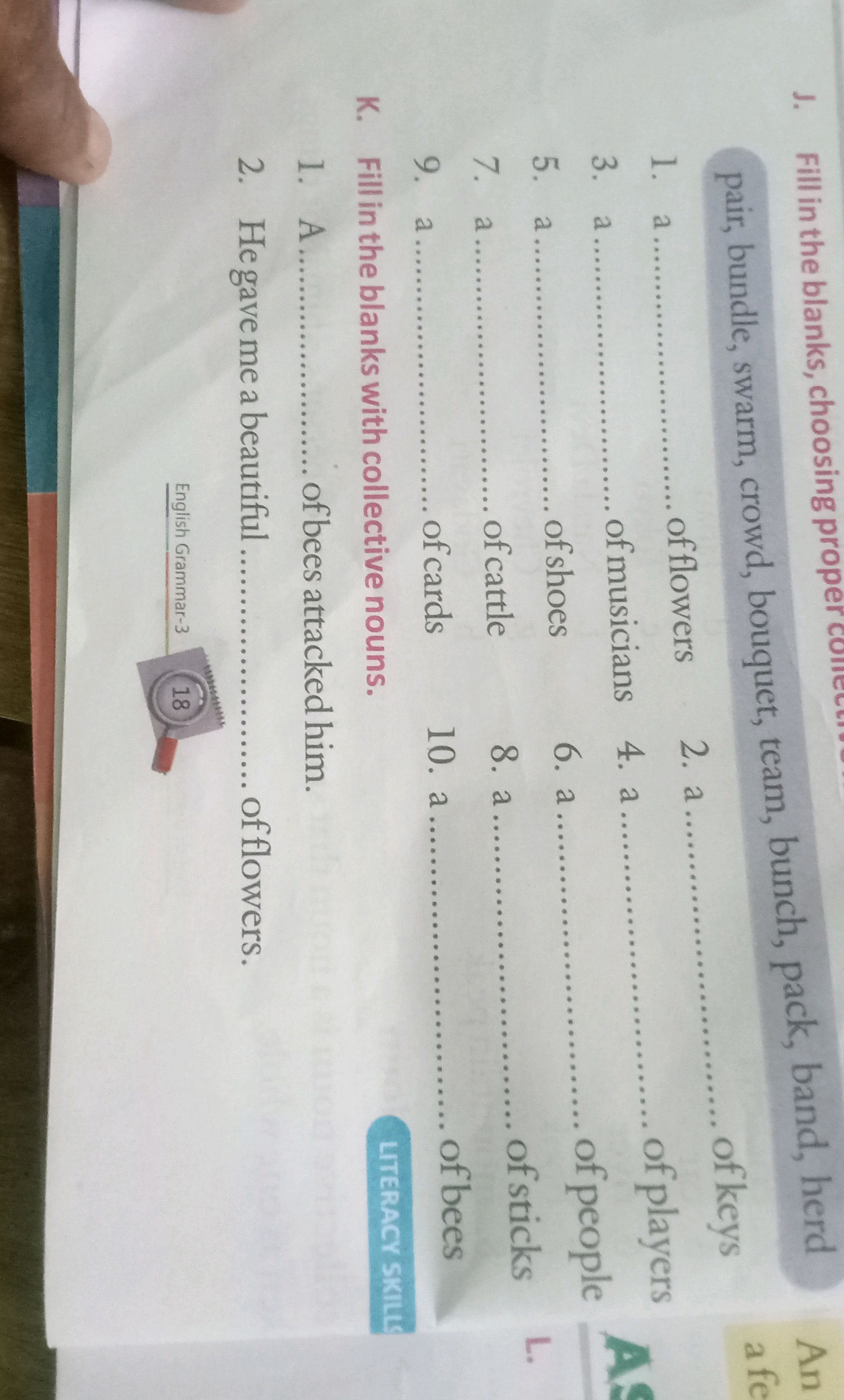 J. Fill in the blanks, choosing proper | StudyX