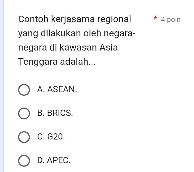 Contoh kerjasama regional yang dilakukan | StudyX