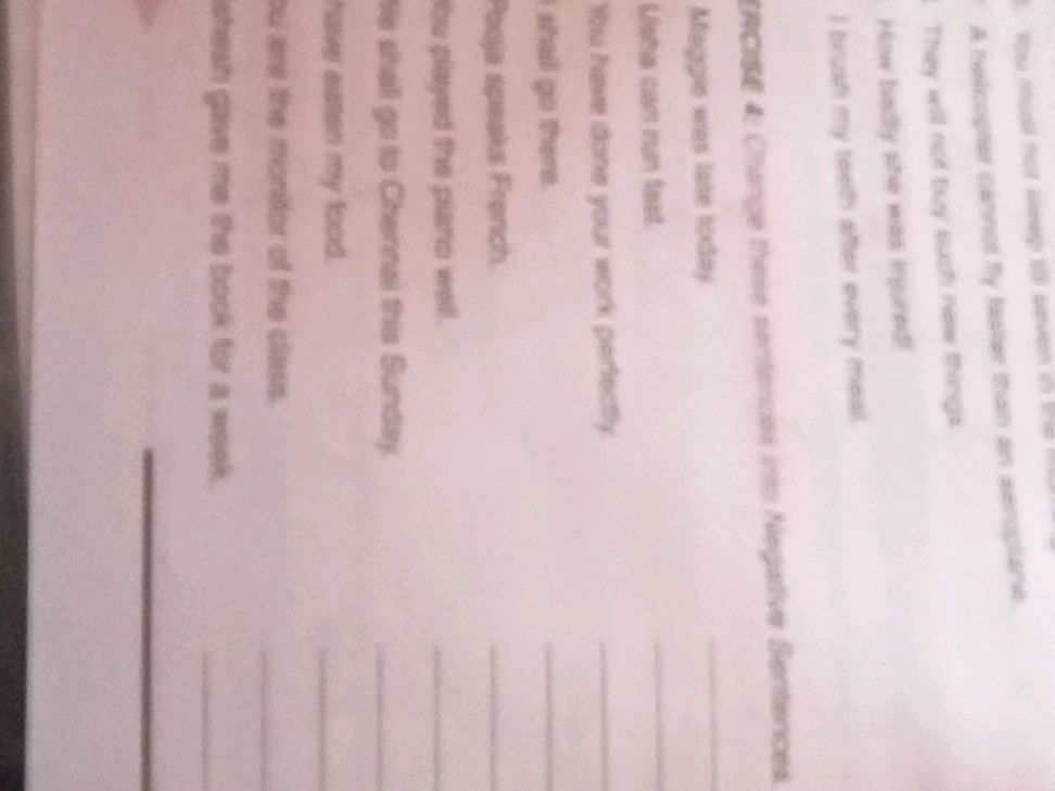 EXERCISE 4: Change these sentences into | StudyX