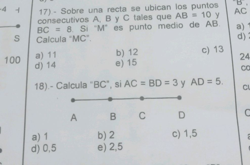 17).- Sobre una recta se ubican los puntos | StudyX