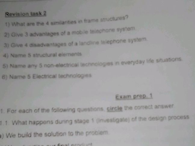 Revision task 2 1) What are the 4 | StudyX