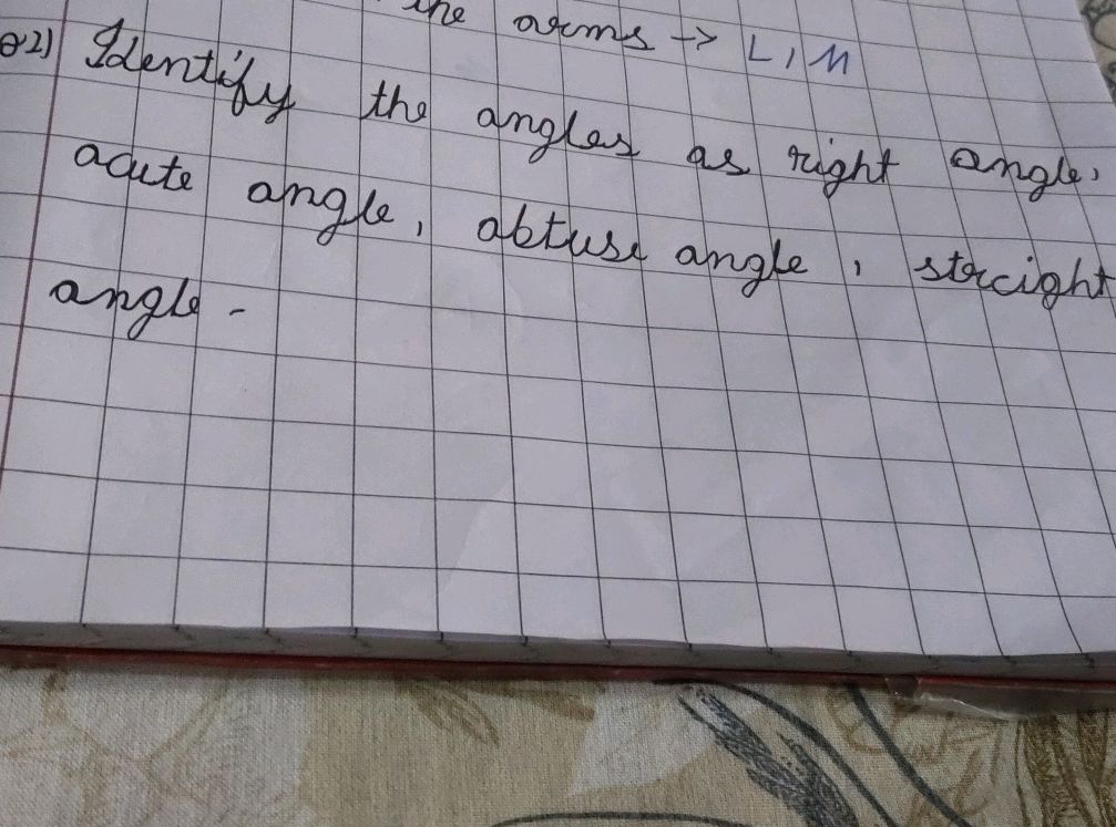 2) Identify the angles as right angle, acute | StudyX