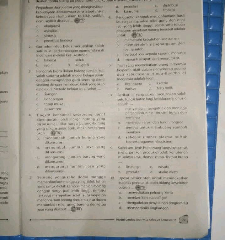 1. Perpaduan dua budaya yang menghasilkan | StudyX