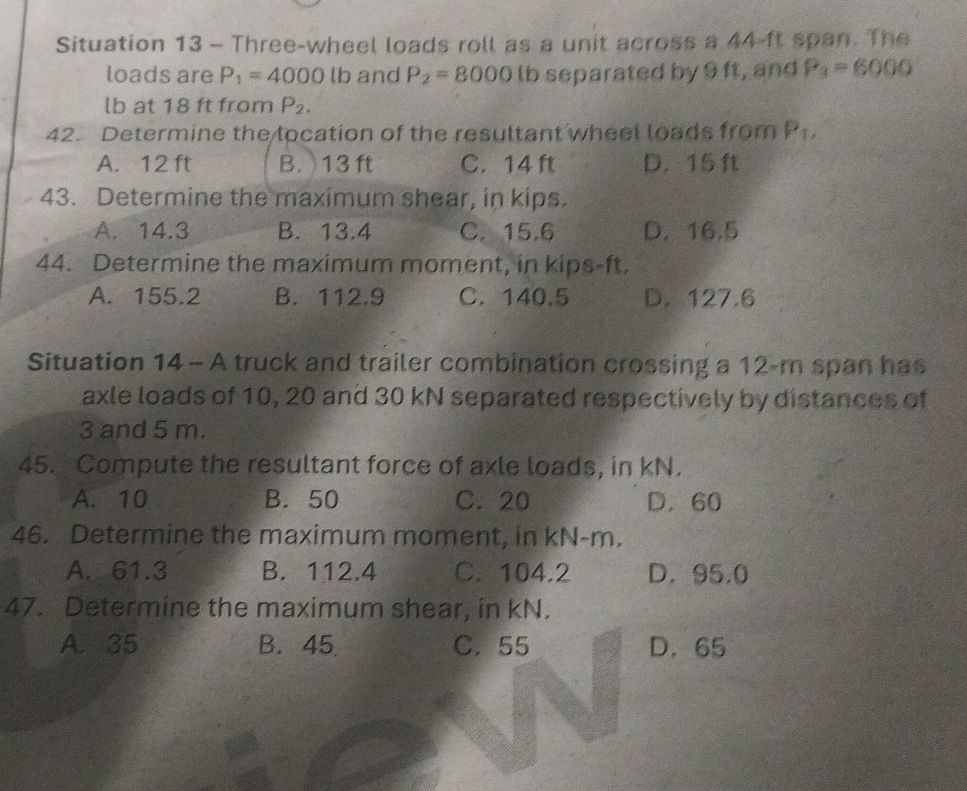 Situation 13 - Three-wheel loads roll as a | StudyX