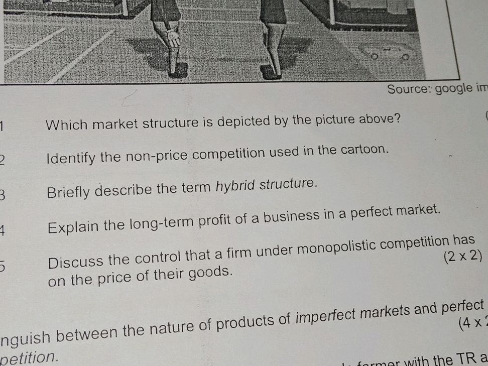1. Which market structure is depicted by the | StudyX