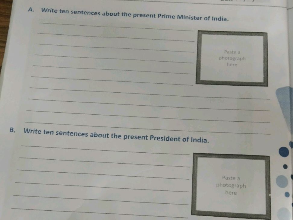 A. Write ten sentences about the present | StudyX