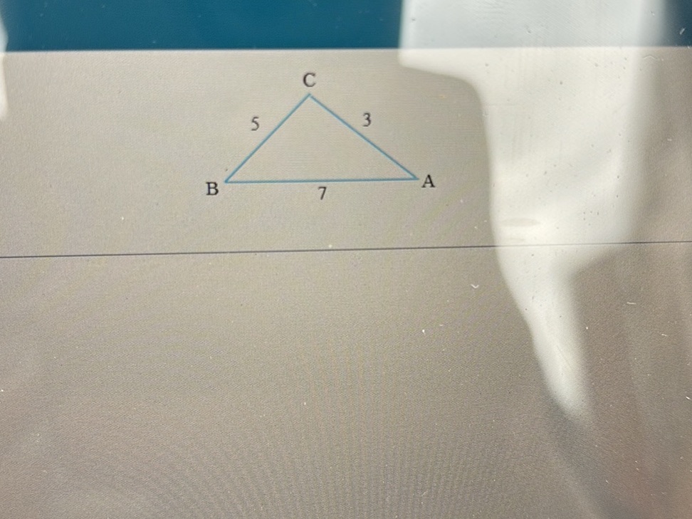 The image shows a triangle with sides | StudyX