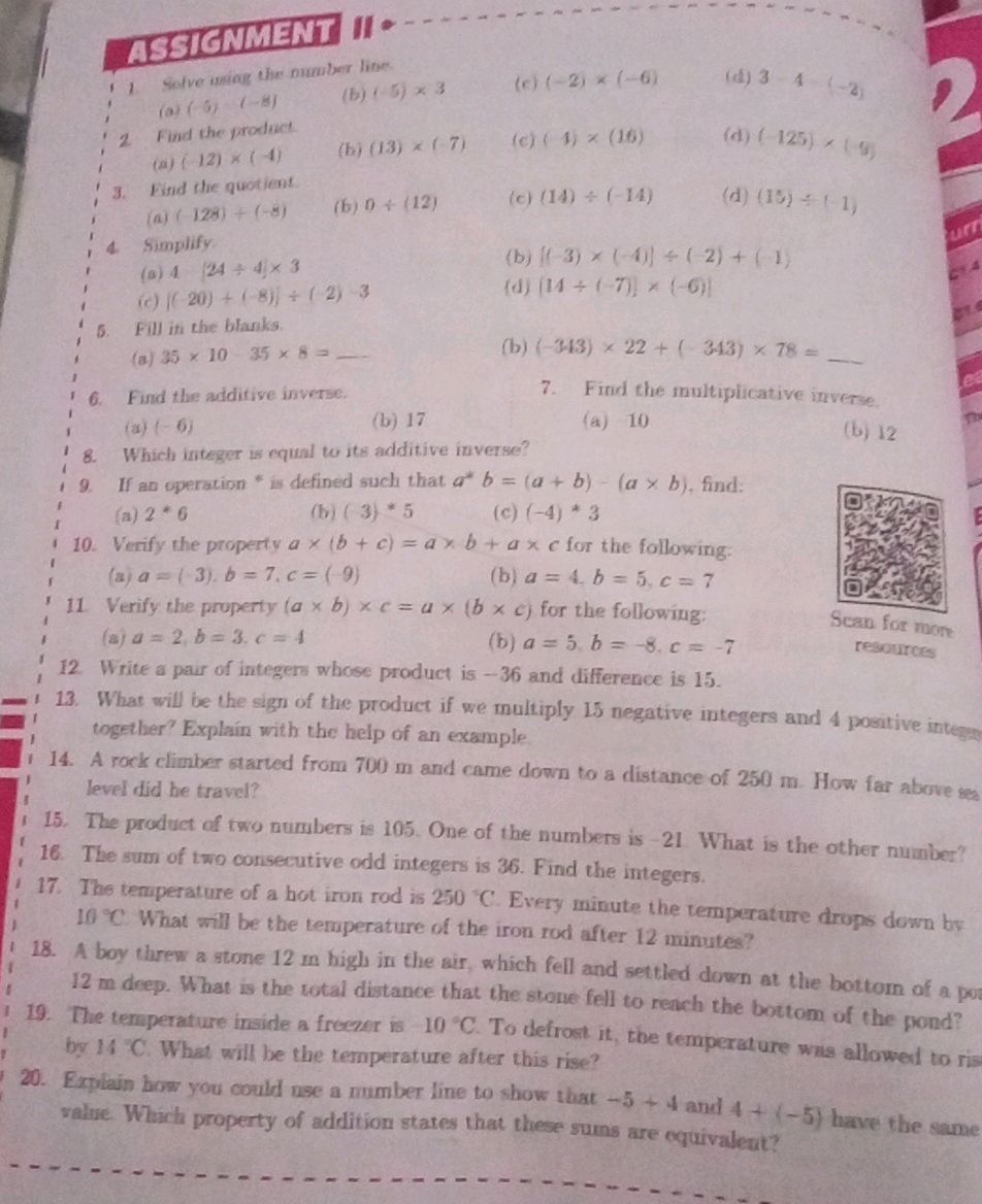 1. Solve using the number line (a) (-5) * | StudyX