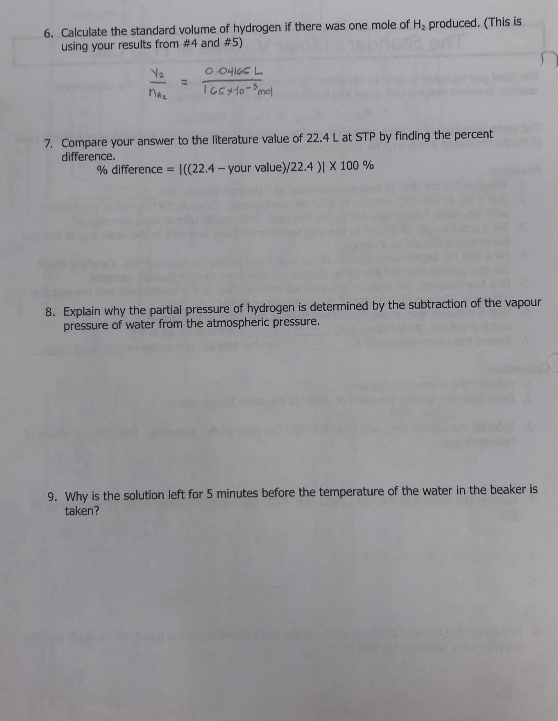 6. Calculate the standard volume of hydrogen | StudyX