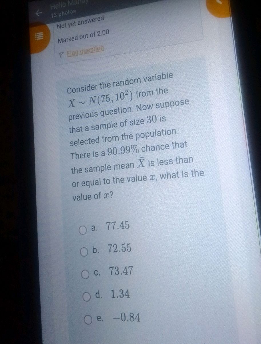 Consider the random variable $X N(75, | StudyX