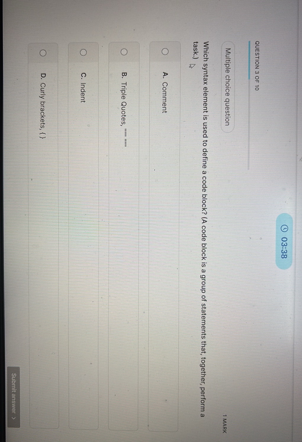 Which syntax element is used to define a | StudyX