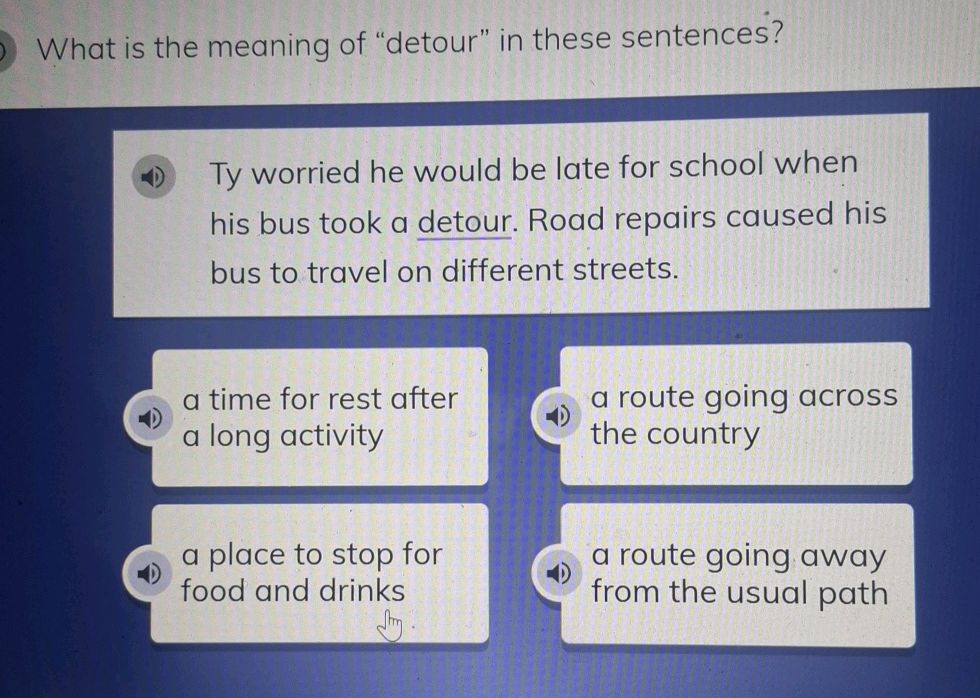 What is the meaning of "detour" in these