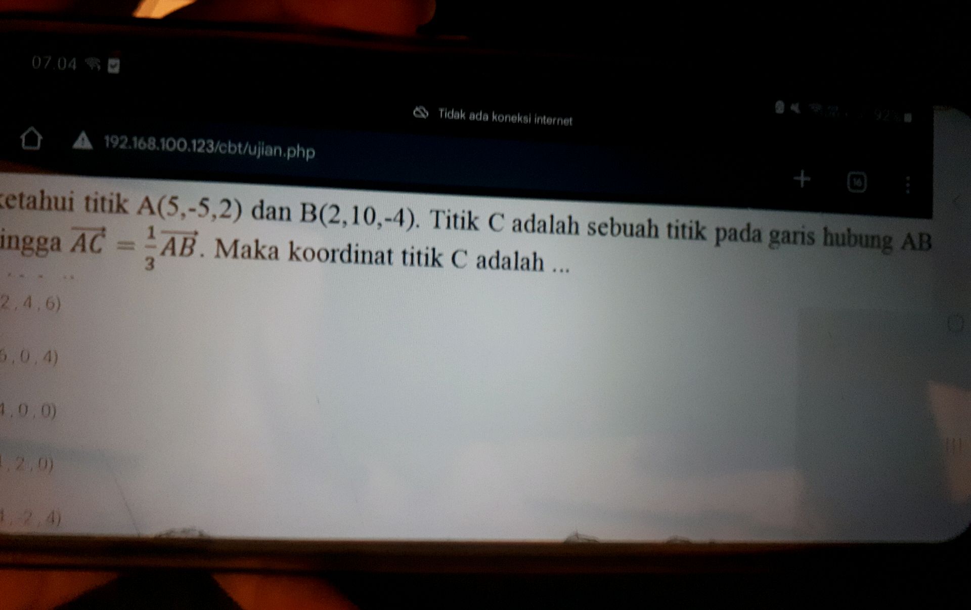 Diketahui titik A(5, -5, 2) dan B(2, 10, | StudyX
