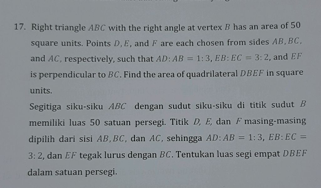 17. Right triangle $ABC$ with the right | StudyX