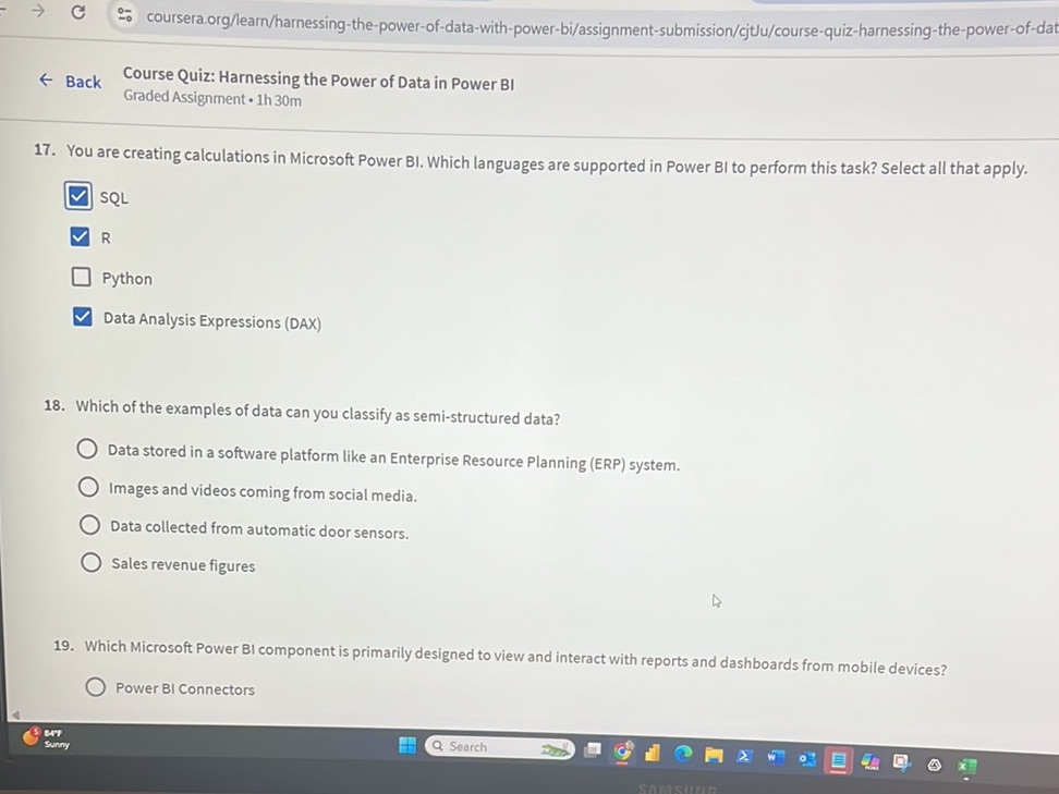 17. You are creating calculations in | StudyX