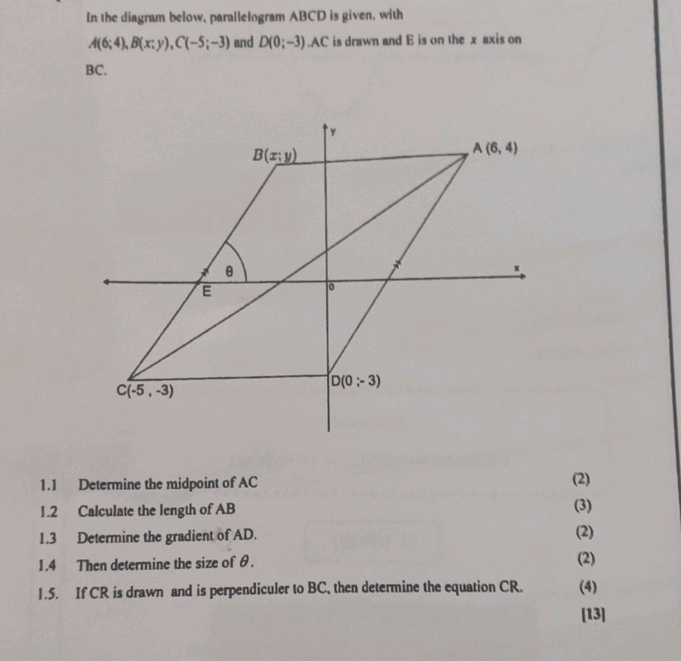 In the diagram below, parallelogram ABCD is | StudyX