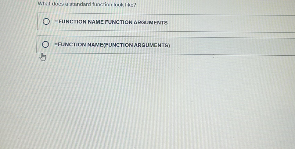 What does a standard function look like? | StudyX