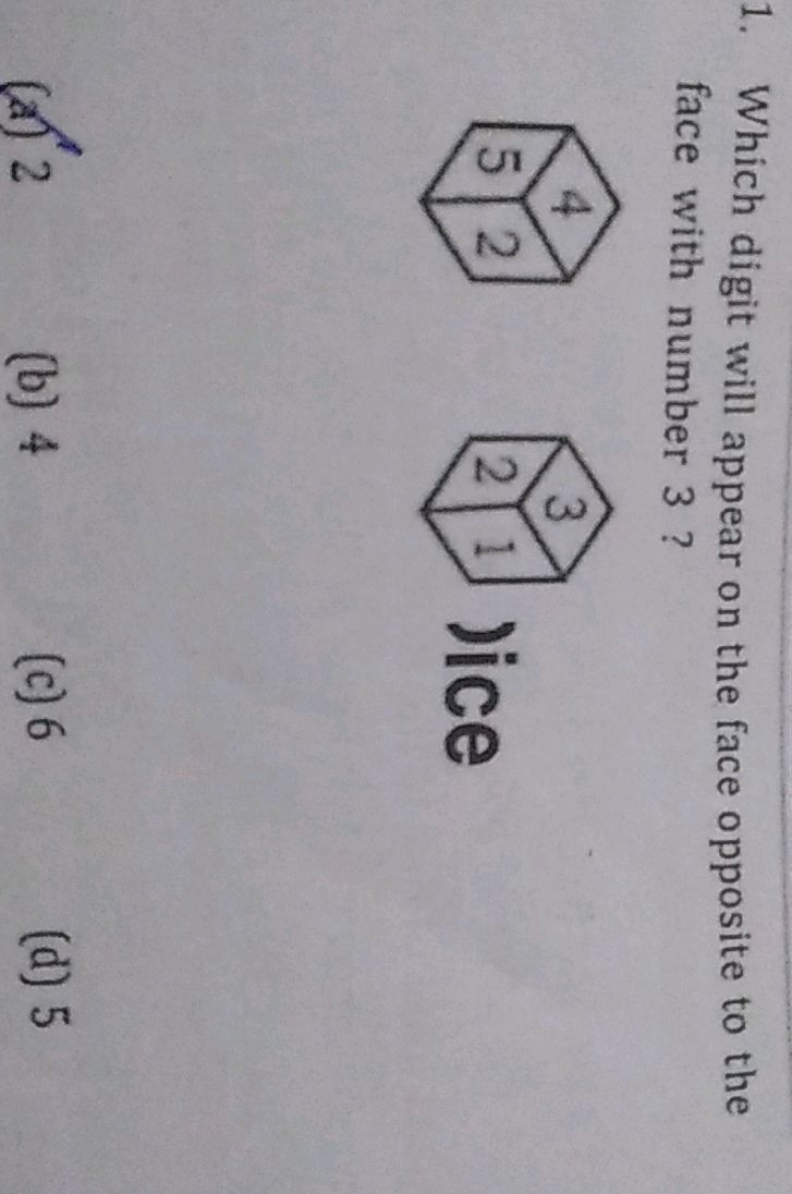 1. Which digit will appear on the face | StudyX